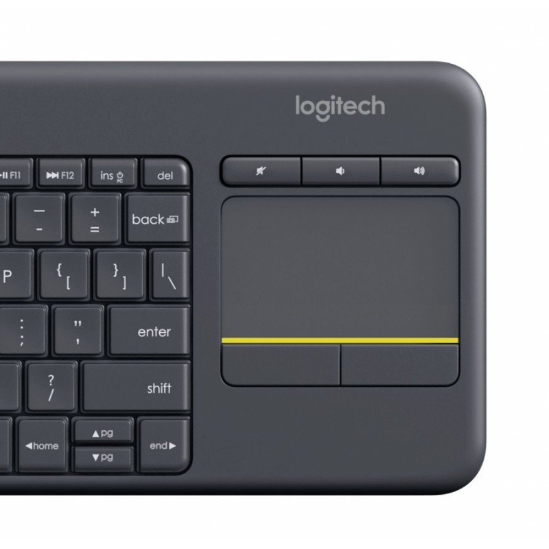 TECLADO LOGITECH K400 PLUS WIRELESS TOUCHPAD NEGRO